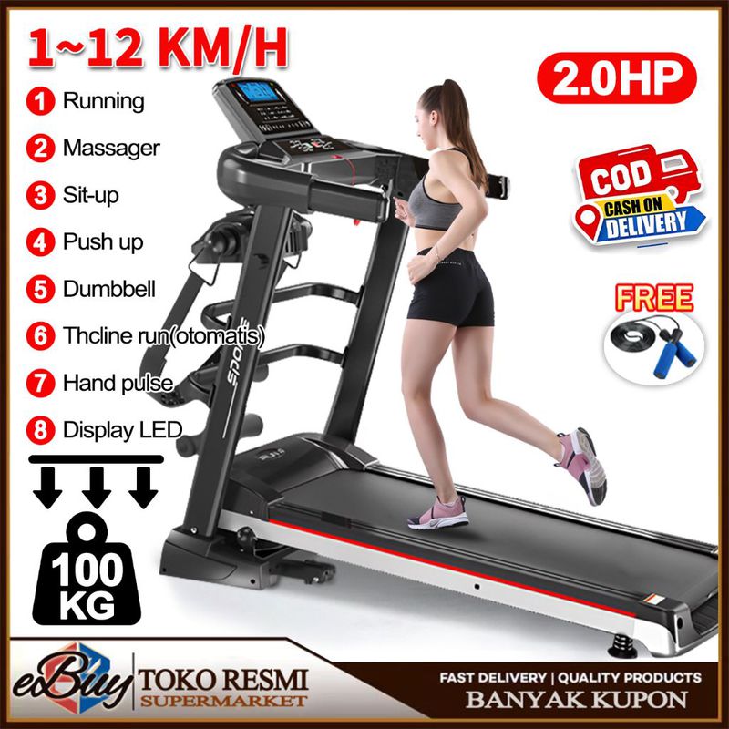 Treadmill Elektrik Alat Fitness Latihan Gym Equipment Running Machine ...