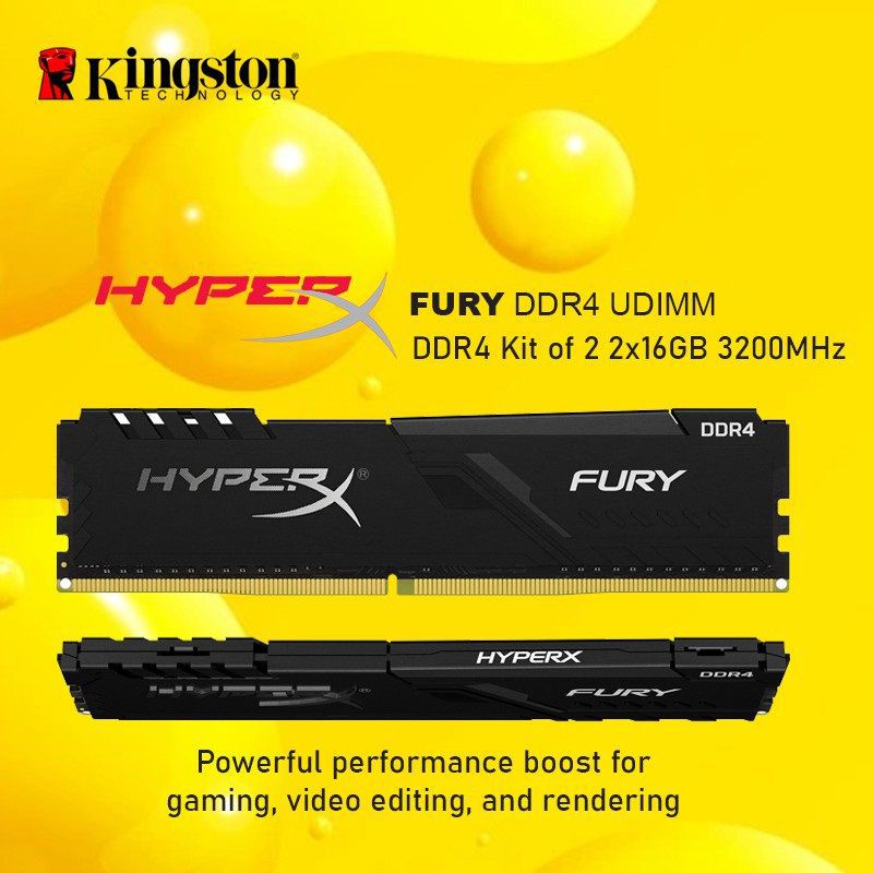 Kingston HyperX Furry DDR4 32GB Memory for PC (16GB x 2) 3200Mhz