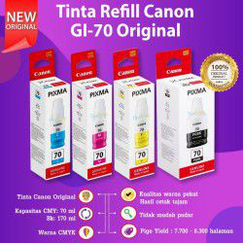 Tinta Printer Canon Pixma G - 6070 ( 70 ) Cyan Magenta Yellow (CMY)