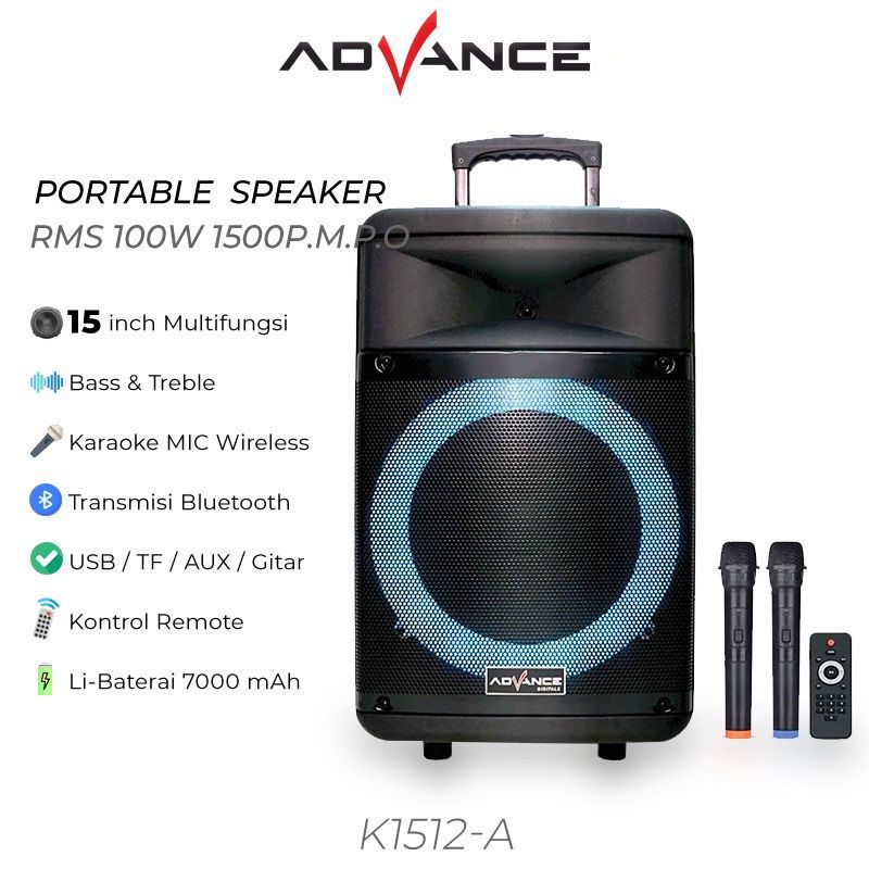 Sound System Portable Advance k1512-A