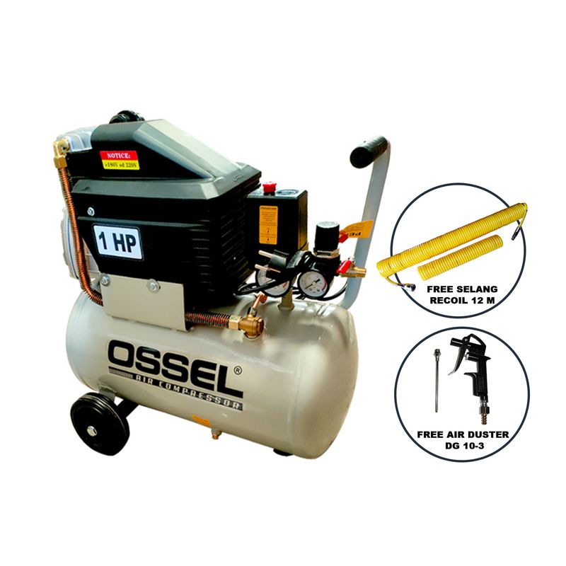 OSSEL Kompresor Direct Driven Oli AC100-24 1 Hp 25 Liter Kompresor 1HP