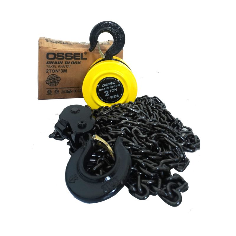 OSSEL Takel 2 ton x 3 meter Chain Block 2 ton x 3 meter Katrol Rantai