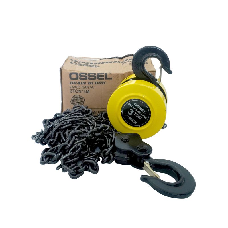 OSSEL Takel 3 ton x 3 meter Chain Block 3 ton x 3 meter Katrol Rantai