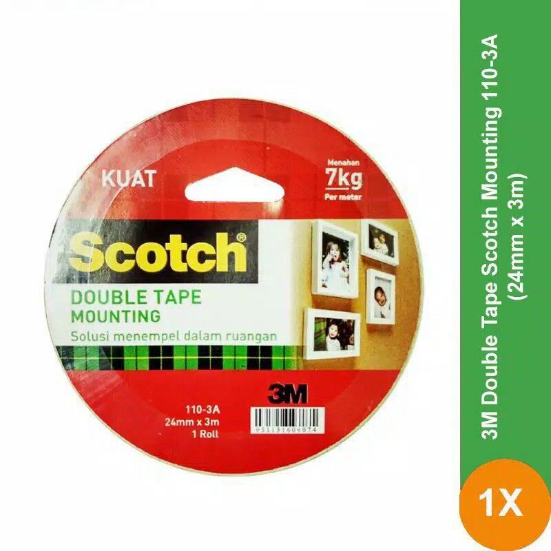 3M Scotch 110-3A Mountingtape 24mm x 3m Permanent