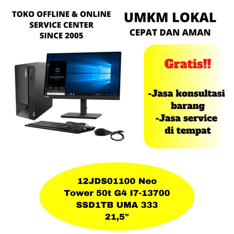 V-TECH 12JDS01100 Neo Tower 50t G4 I7-13700 SSD1TB UMA 333 21,5"