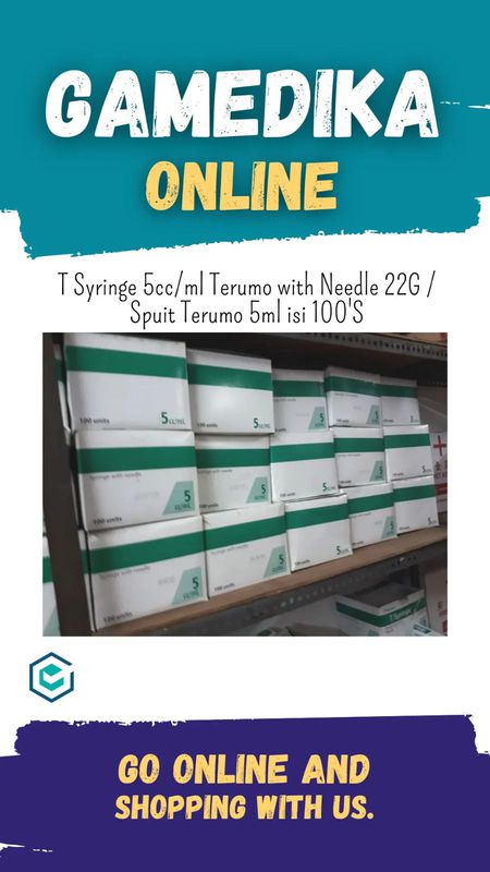 T SYRINGE 5CC/ML TERUMO WITH NEEDLE 22G / SPUIT TERUMO 5ML ISI 100'S
