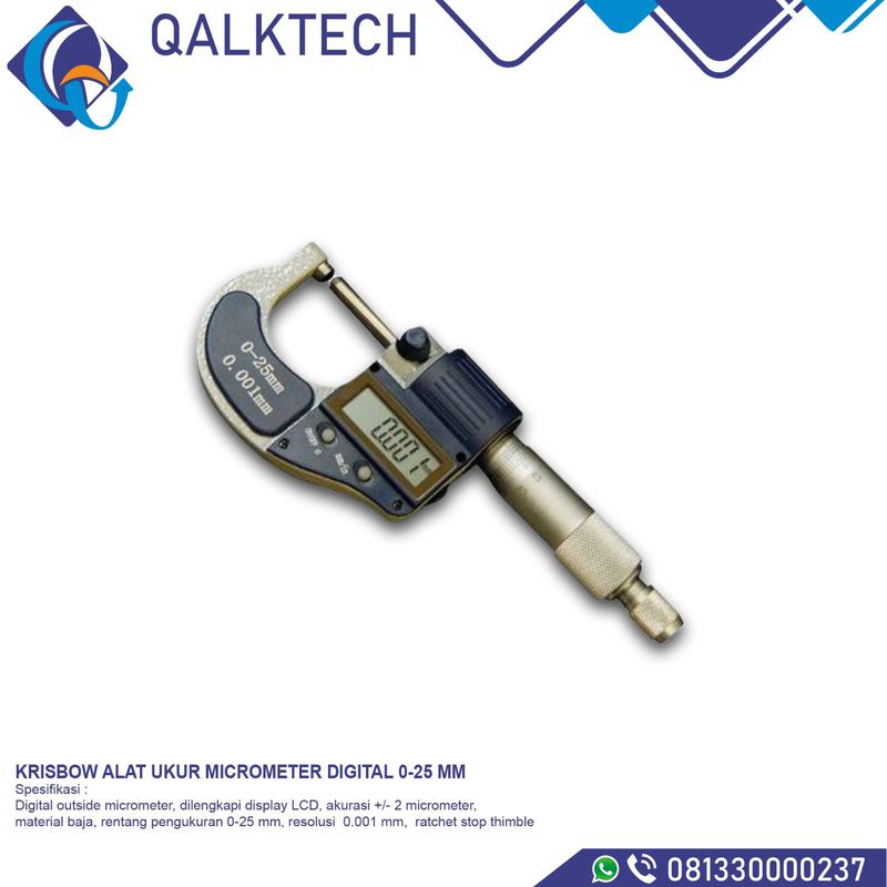 KRISBOW ALAT UKUR MICROMETER DIGITAL 0-25 MM