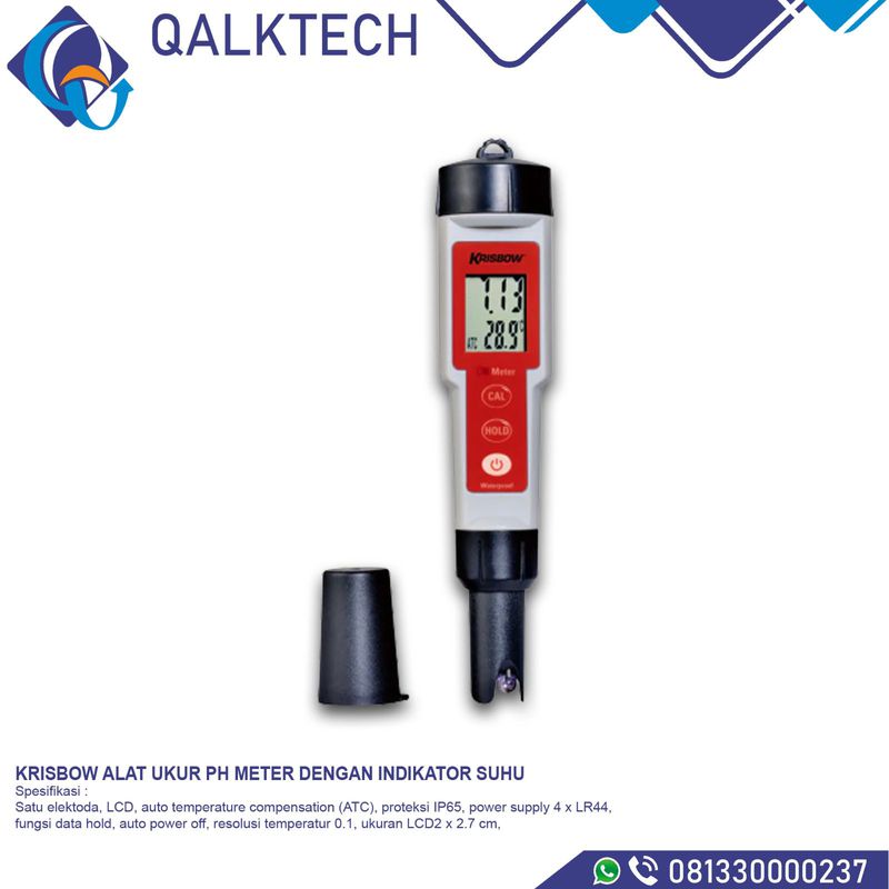 KRISBOW ALAT UKUR PH METER DENGAN INDIKATOR SUHU