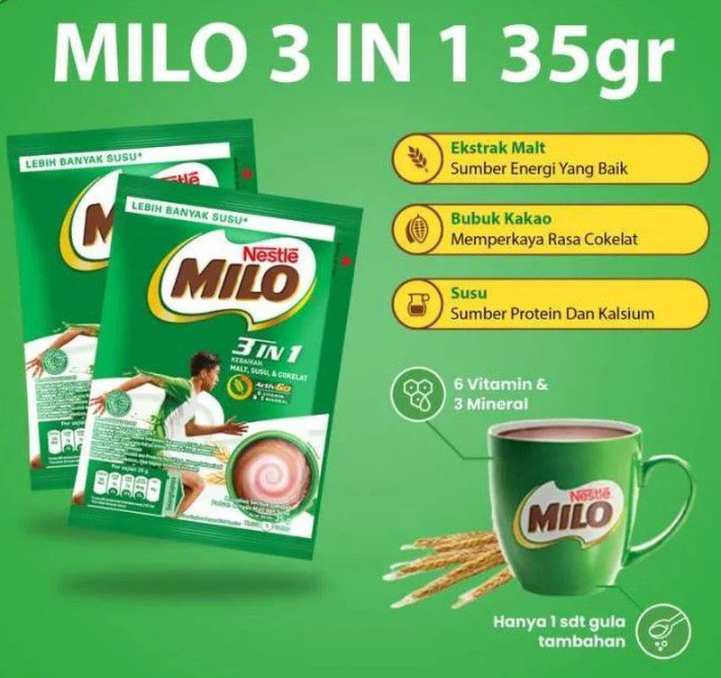 Milo 3in1 (Kemasan 35gr)