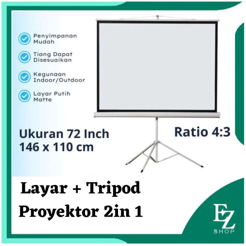 Layar Proyektor 72 inchi