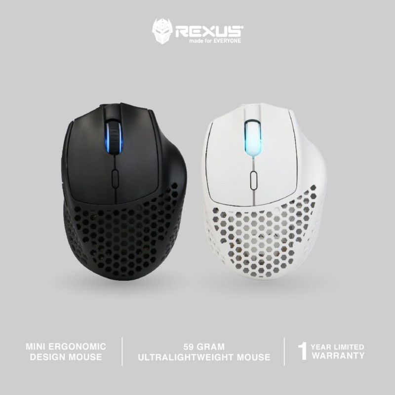 Rexus Pro Mouse Wireless Gaming - Daxa Air Mini - Putih
