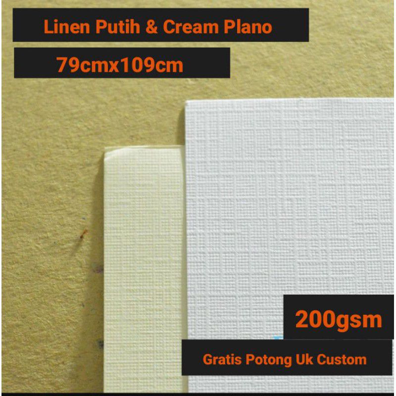 Kertas Linen Putih/Linen Cream 200gsm