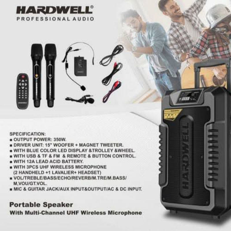 Sound System Portable Hardwell Turbo Voice 15 Inch