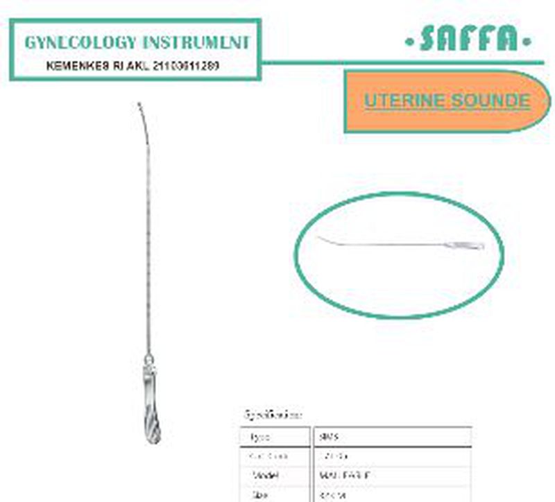 SONDE PENGUKUR LUKA DALAM / SONDE UTERUS /SAFFA Gynecology Instrument ...