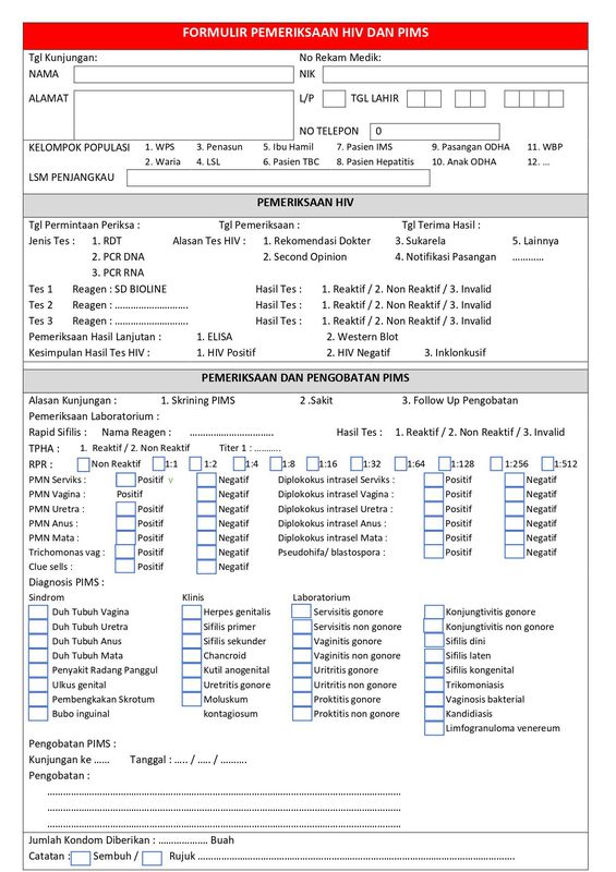 Formulir Pemeriksaan HIV & PMS