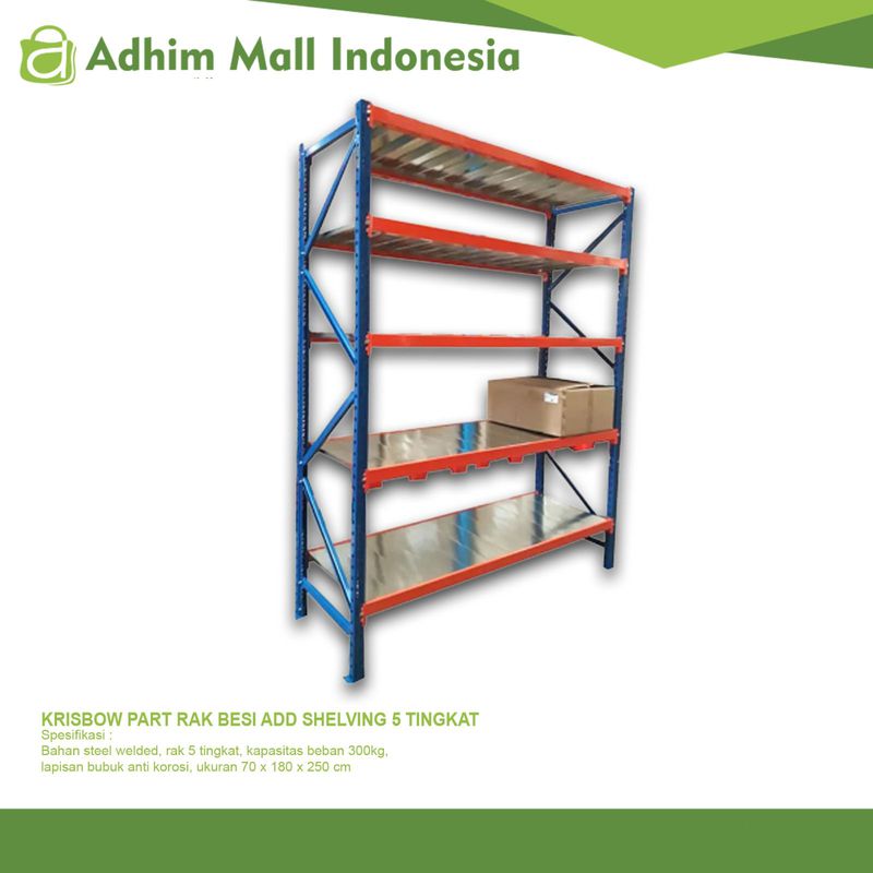KRISBOW SHELVING STEEL RAK BESI 6 ROWS INDUSTRIAL