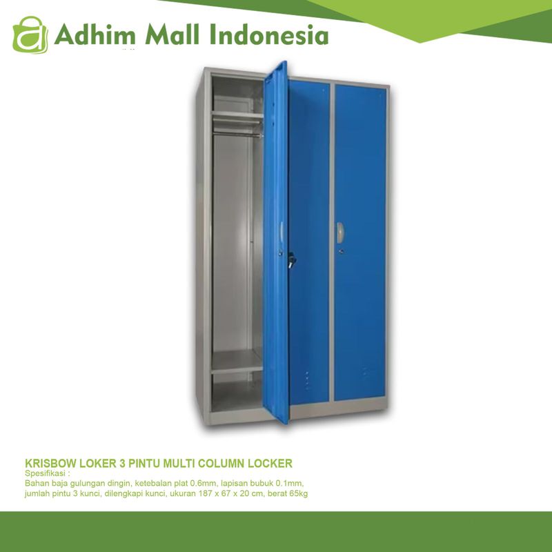 KRISBOW LOKER 3 PINTU MULTI COLUMN LOCKER