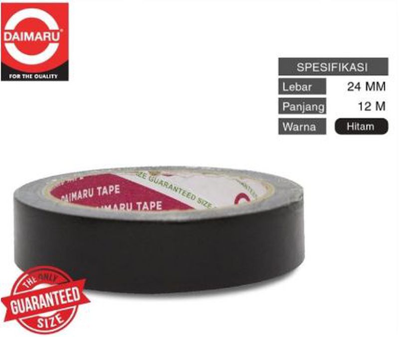 Daimaru Cloth Tape Lakban Kain Hitam 24 mm x 12 meter