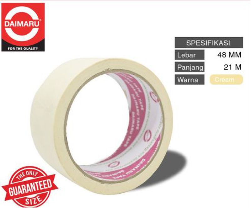 Daimaru Masking Tape Lakban Kertas Warna Cream 48 mm x 21 m