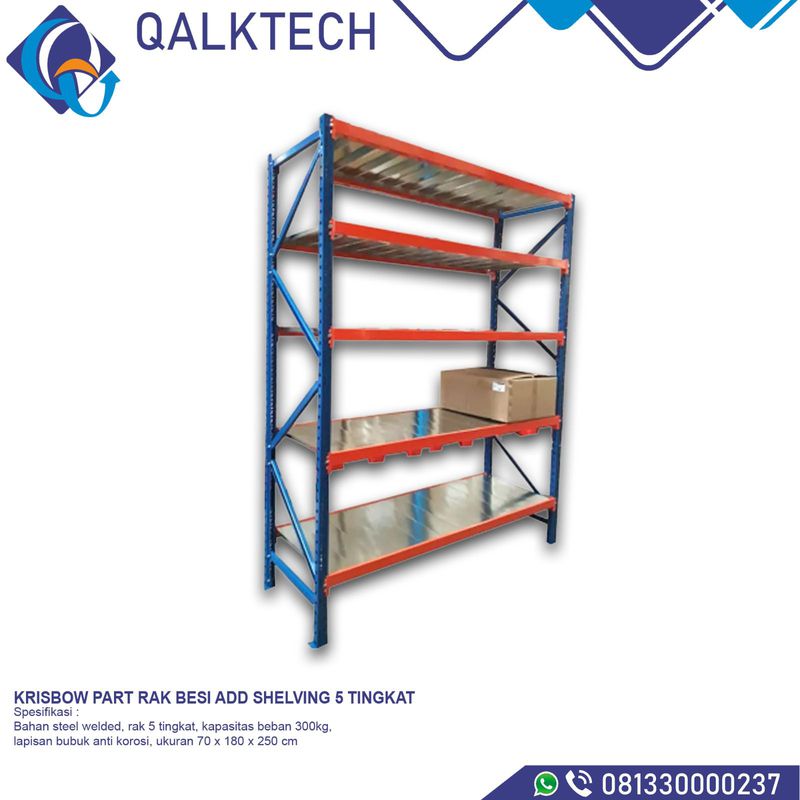 KRISBOW SHELVING STEEL RAK BESI 6 ROWS INDUSTRIAL