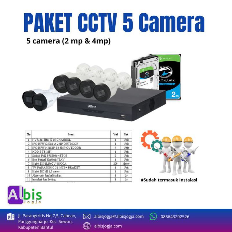 Paket CCTV 5 Camera (Custom)