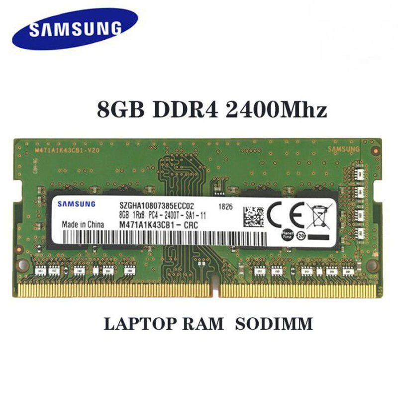 Sodim RAM Laptop Samsung DDR4 8GB Sodimm 2Rx8 PC4-2400P-SE0-10