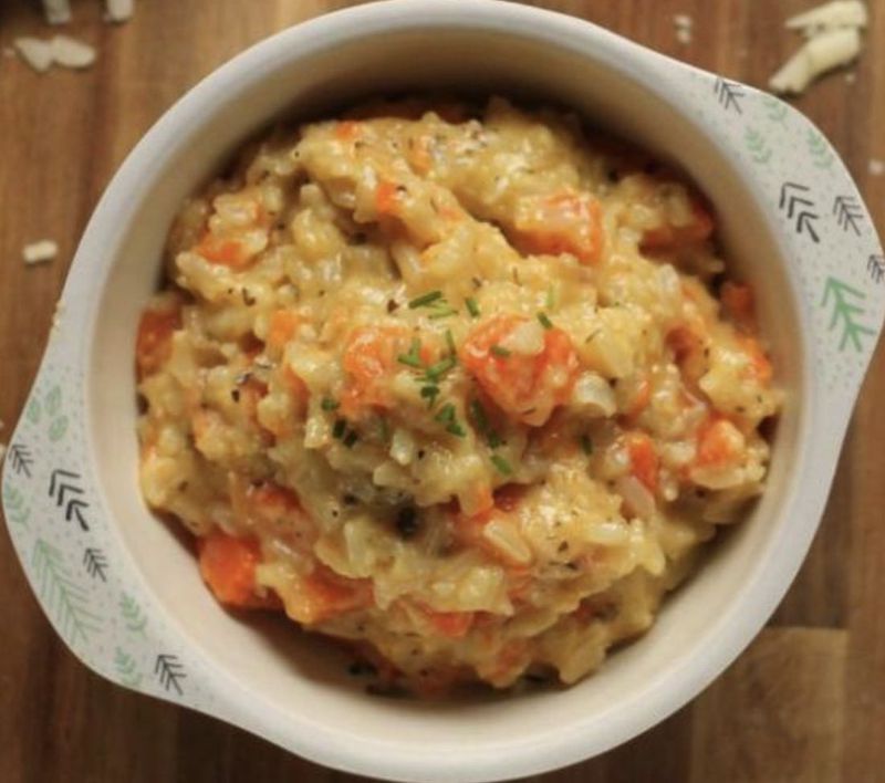 Nasi Tim Ikan Telur Sayuran (Makanan Lengkap 9-11 Bulan) + Buah