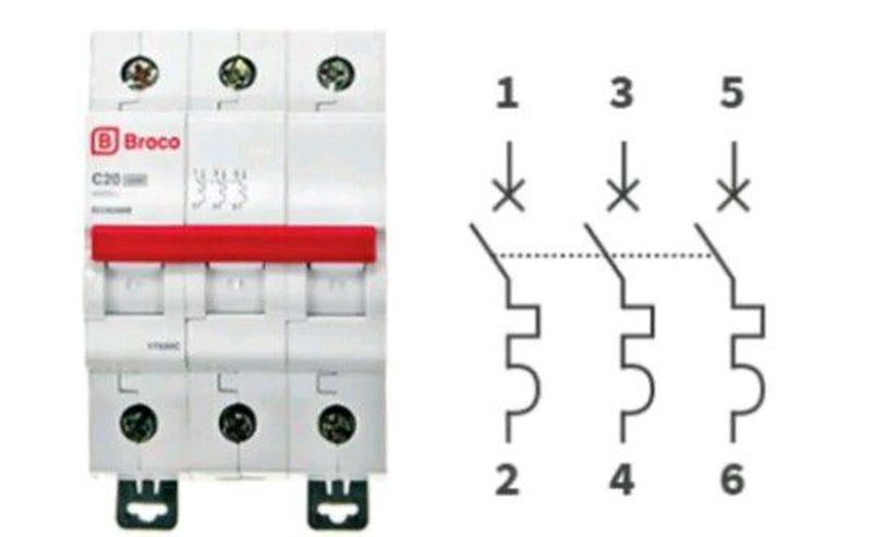 MCB 3 fasa Broco 50 A