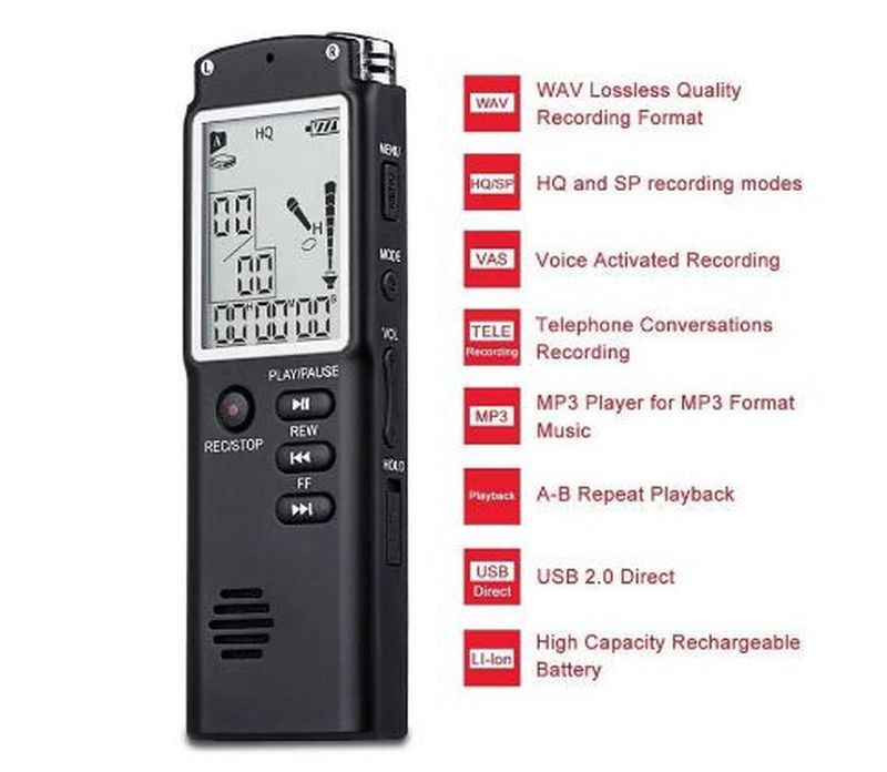 Voice Recorder/ Perekam Suara Digital 8GB - T60