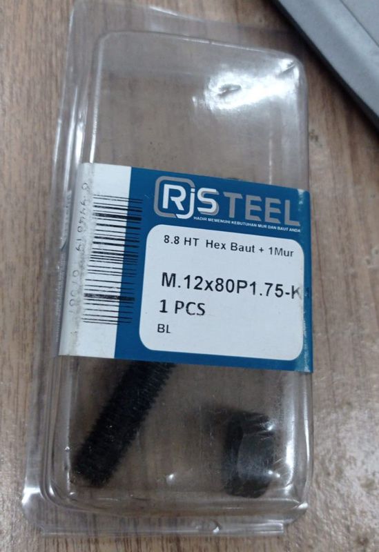 Baut dan mur Hex M.12x80P1.75