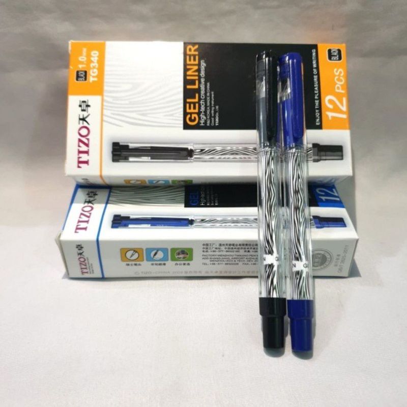 Ballpoint / Pulpen / TIZO ZEBRA GEL INK PEN TG340 BIRU - Biru
