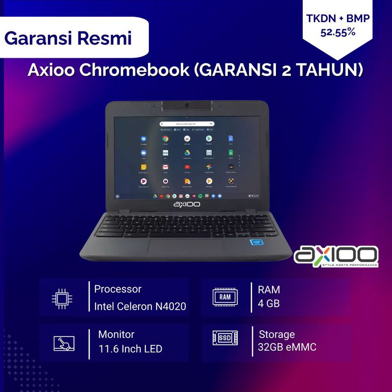 AXIOO CHROMEBOOK N4020 4GB 32GB 11.6” - TKDN RESMI