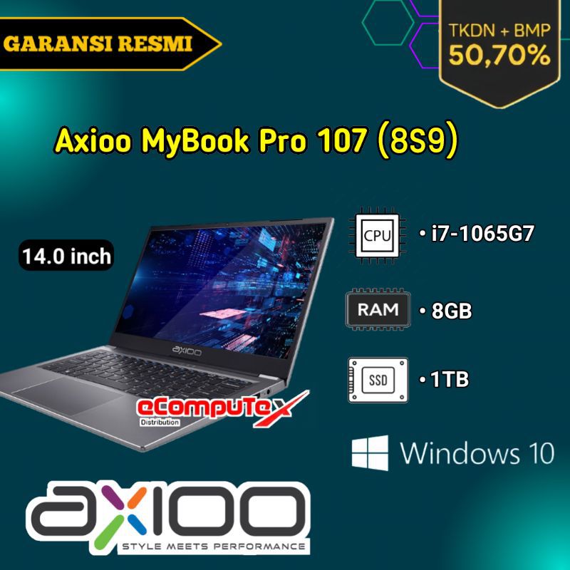Laptop Axioo MyBook Pro 107 (8S9) i7 8GB 1TB 14