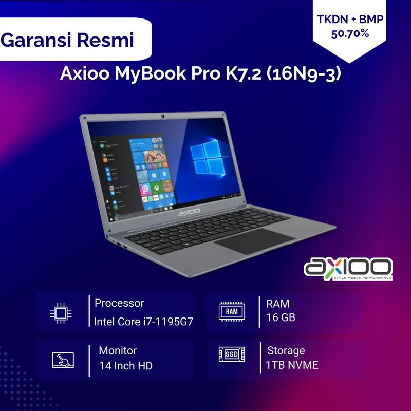 Laptop Axioo MyBook Pro K7.2 (16N9-3) I7 16GB 1TB 14