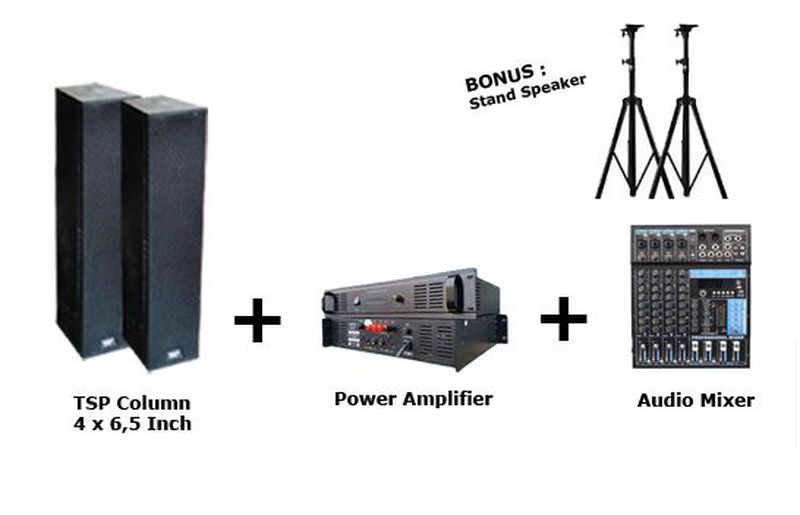 Paket 2 - Sound System Indoor/Outdoor TSP Column 4 x 6,5 Inch