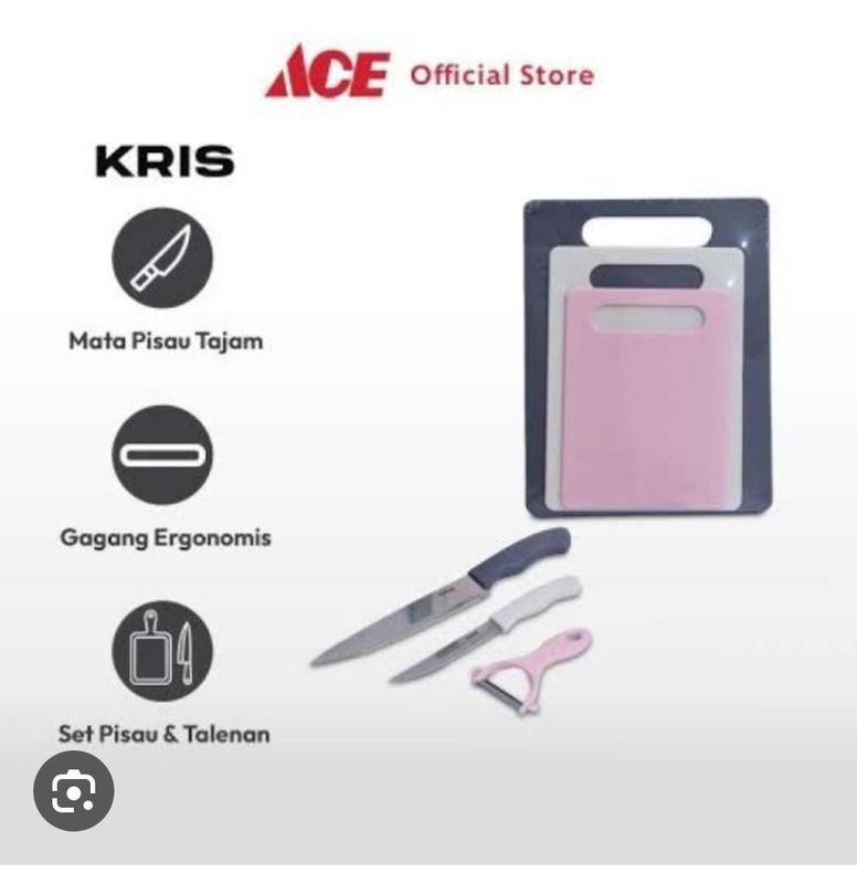 Kris Set 6 Pcs Pisau Dapur & Talenan