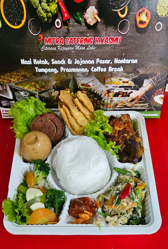 nasi kotak bistik galantin + gudangan dkk