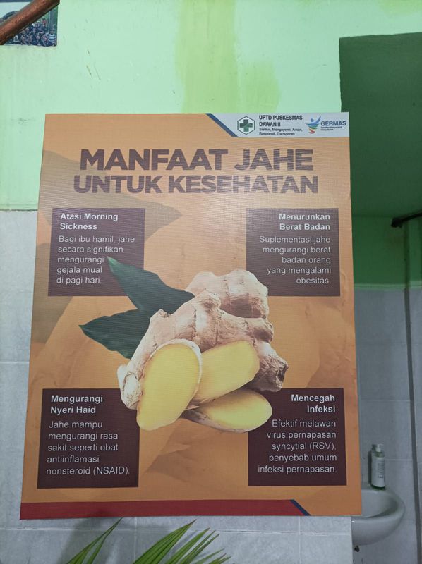 spanduk manfaat jahe UK 100x80 (Desain+Cetak+Rangka+Pasang)
