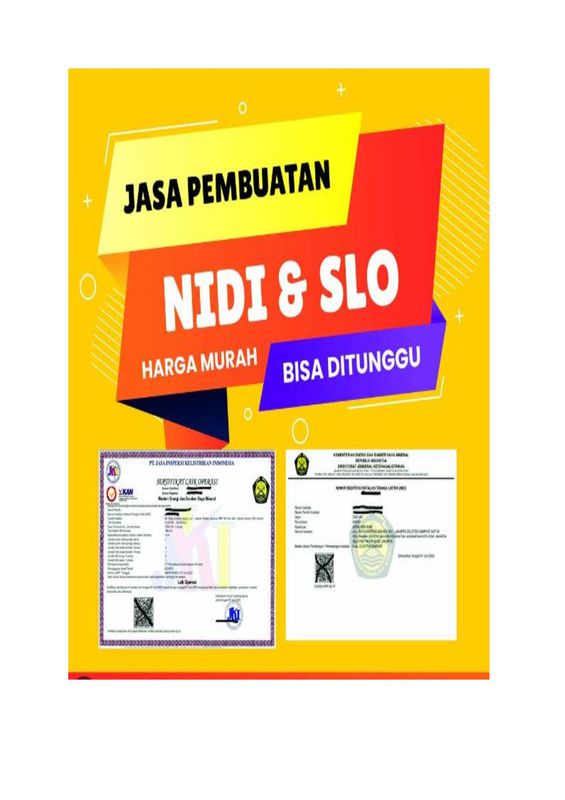 Jasa Pembuatan Sertifikat SLO dan NIDI