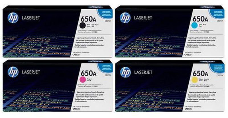 HP 650A Black & Colour (C,M,Y) Original LaserJet Toner / Tinta ...