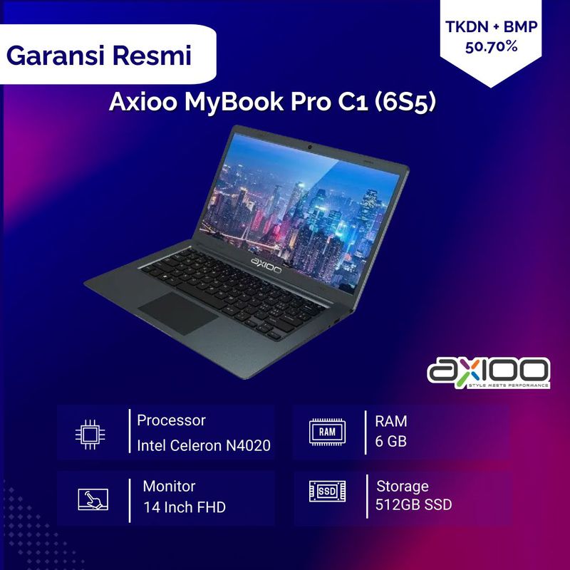 Laptop Axioo MyBook Pro C1 (6S5) N4020 6GB 512GB 14