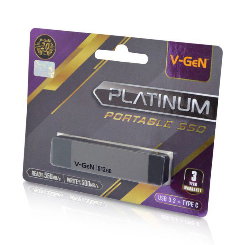 SSD Vgen Portable Platinum 512 GB USB 3.2 Type c