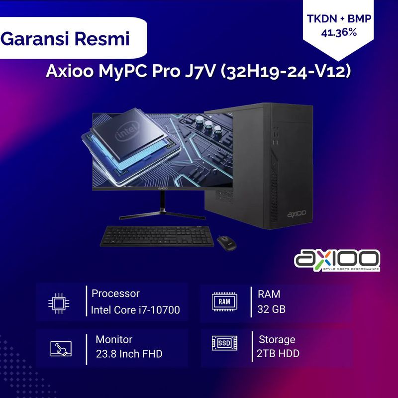 PC Desktop Axioo MyPC Pro J7V (32H19-24-V12) i7 32GB 2TB - TKDN RESMI