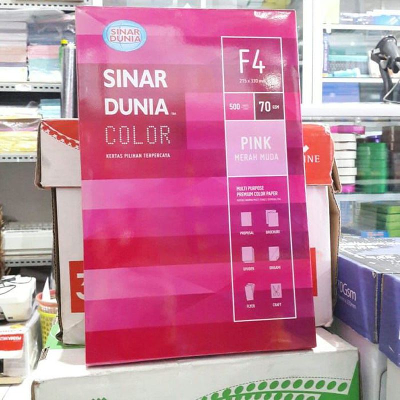 KERTAS HVS WARNA PINK F4