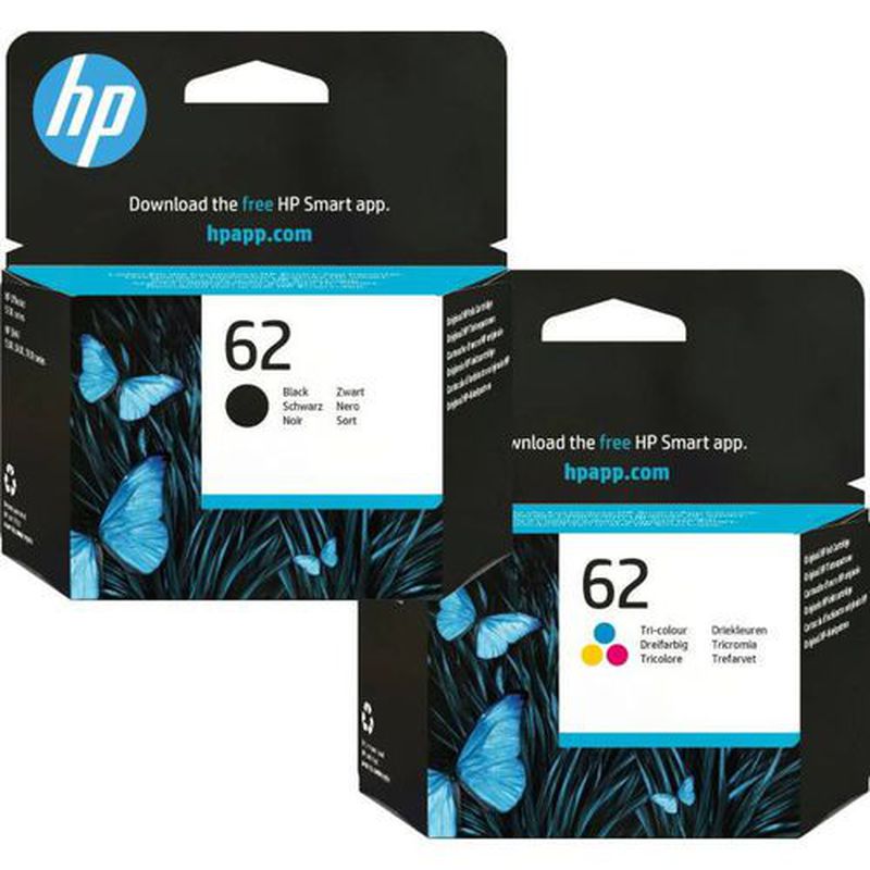 HP 62 Black & Tri-Color Original Ink Cartridge - Tri-Color