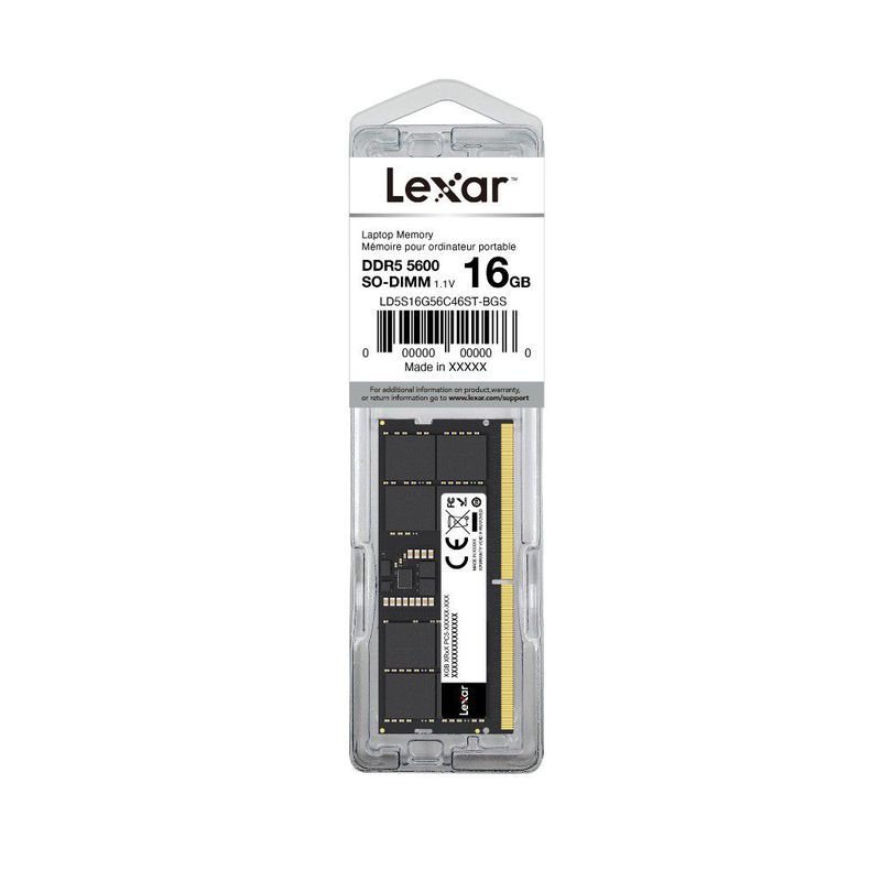 Lexar RAM Laptop SODIMM DDR5 5600 (PC5-38400) - 16GB