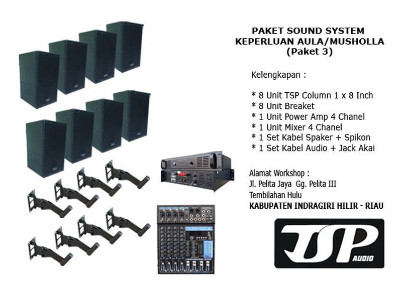 PAKET SOUND SYSTEM KEPERLUAN AULA/MUSHOLLA (Paket 3)