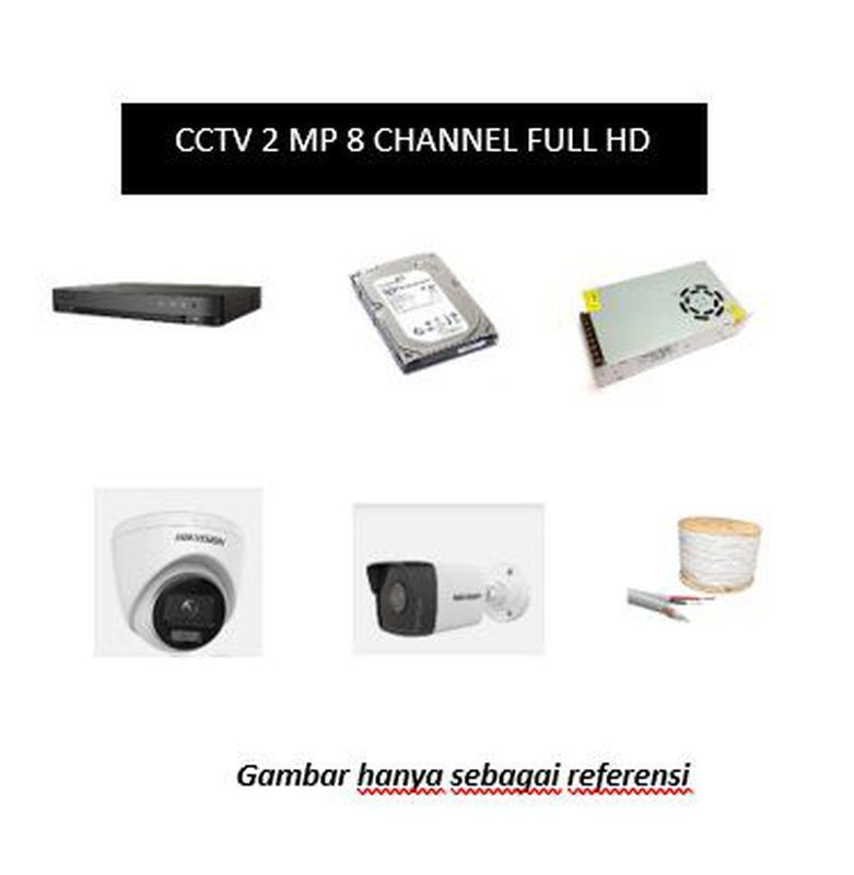 CCTV 2 MP 8 CHANNEL FULL HD KOMPLIT