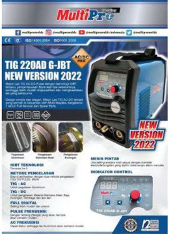 GTAW Welding Machine MULTIPRO MESIN LAS ALUMUNIUM ARGON AC DC TIG 220