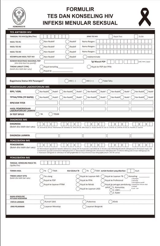 CETAK FORM HIV 1 PLY UK FOLIO